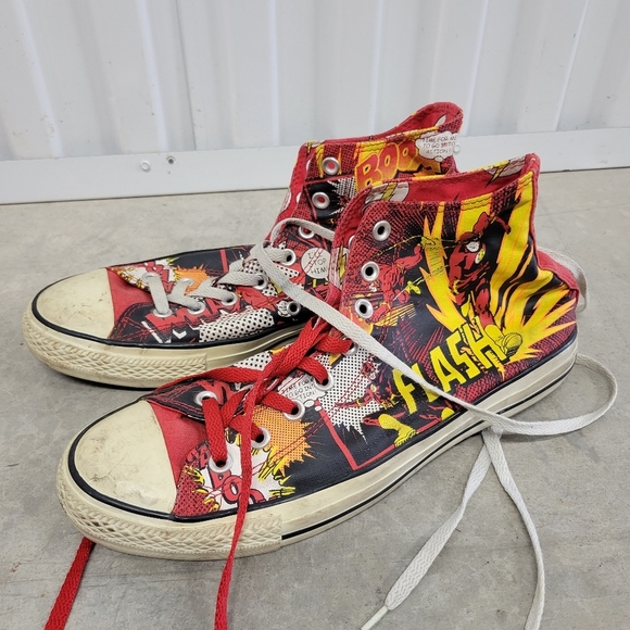 Converse | Shoes | Converse Flash Dc Hightop Sneakers Red And Black ...